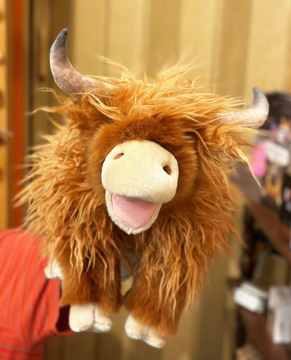 Highland Cow Hand Puppet – Glow Fish Studios