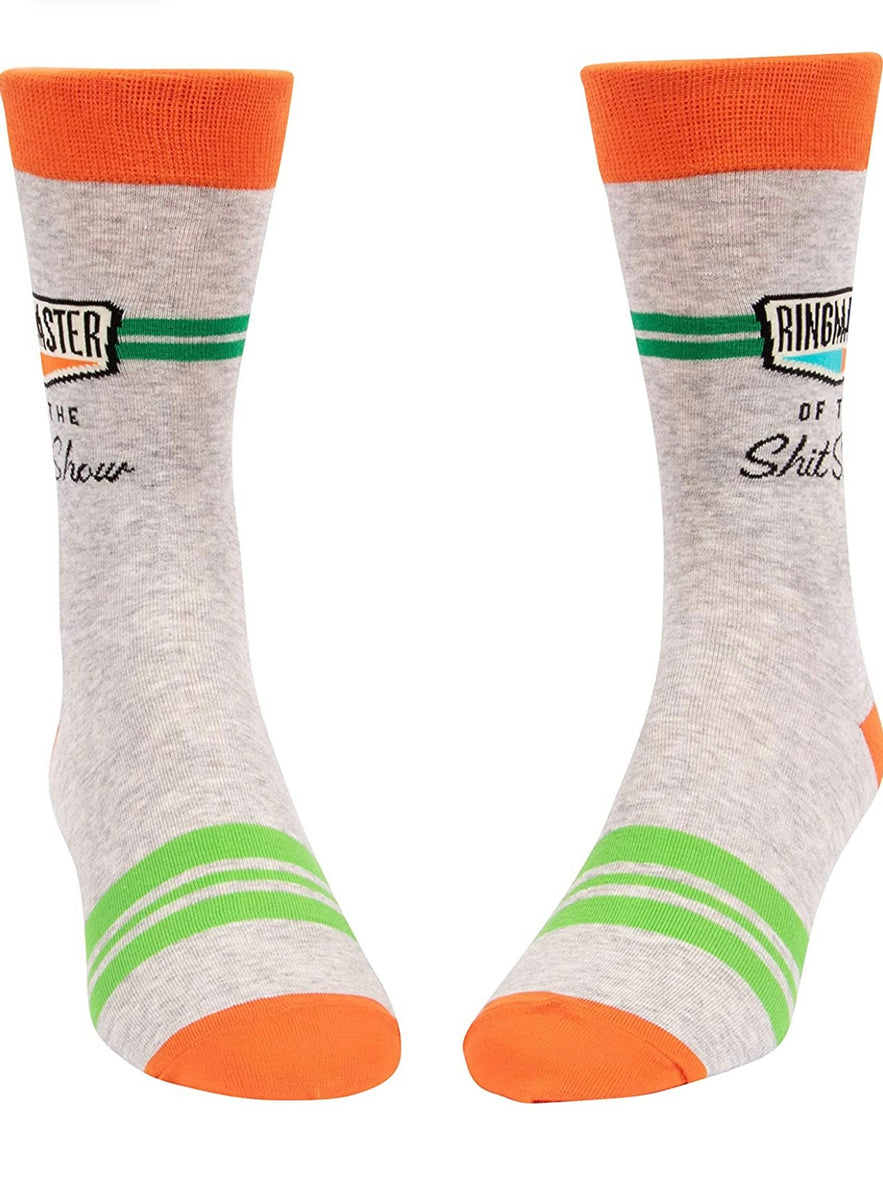 Ringmaster of the Shit Show Men's Crew Novelty Socks – Glow Fish Studios