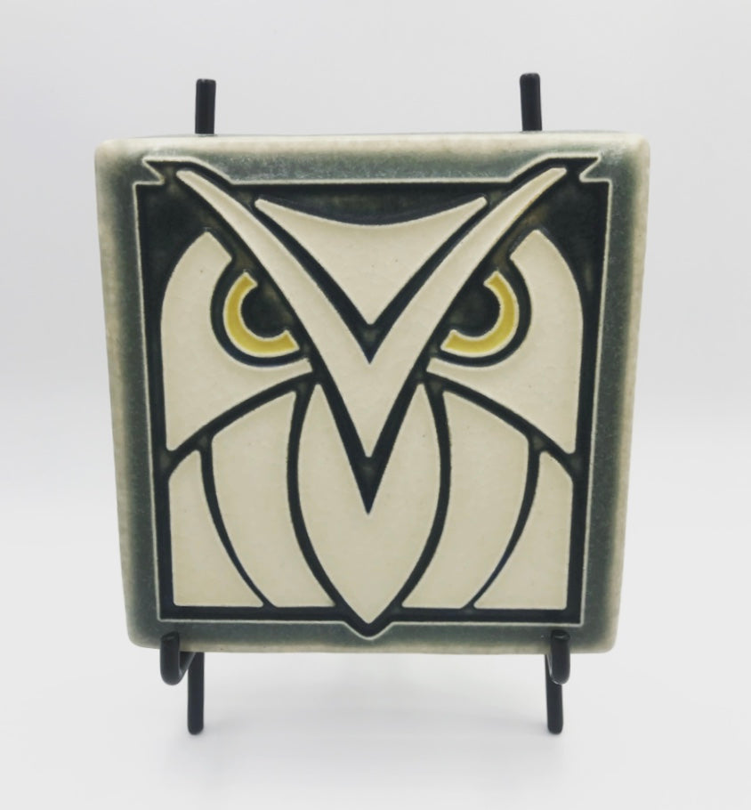 Motawi Tileworks 4x4 Owl Grey White – Glow Fish Studios