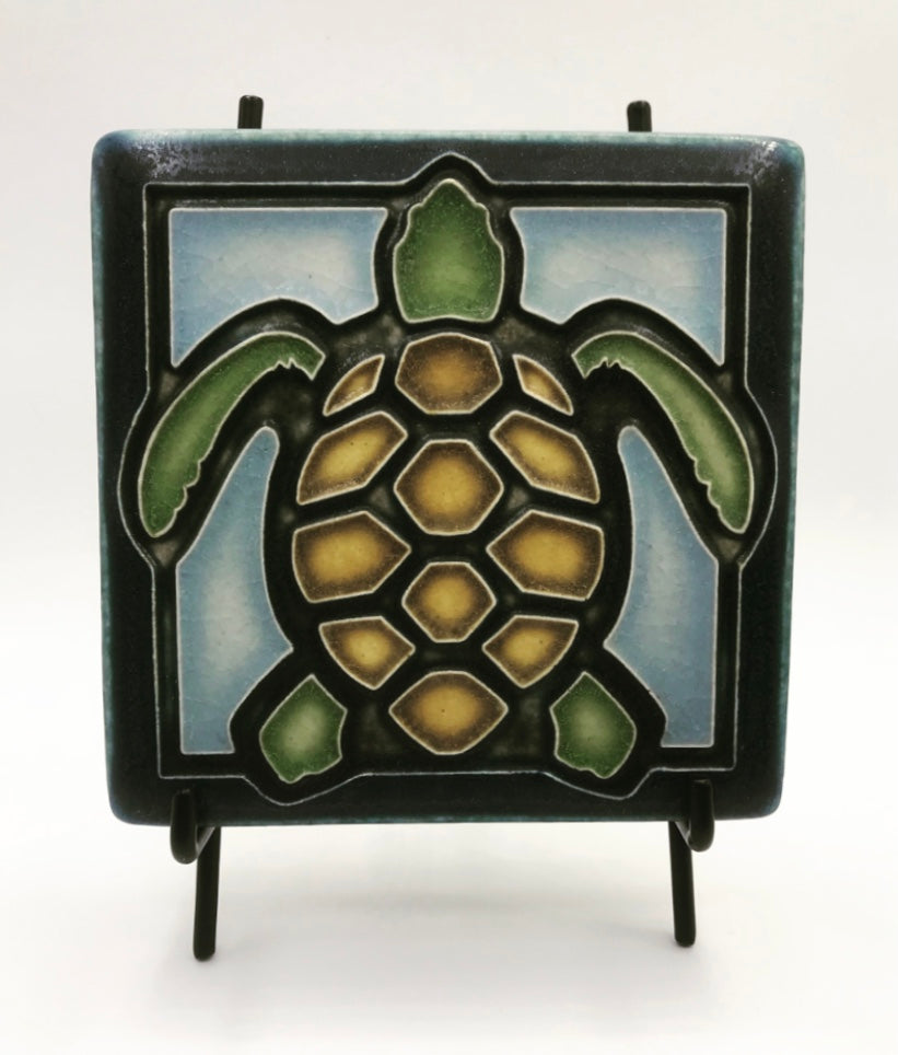 Motawi Tileworks 4x4 Turtle Light Blue – Glow Fish Studios